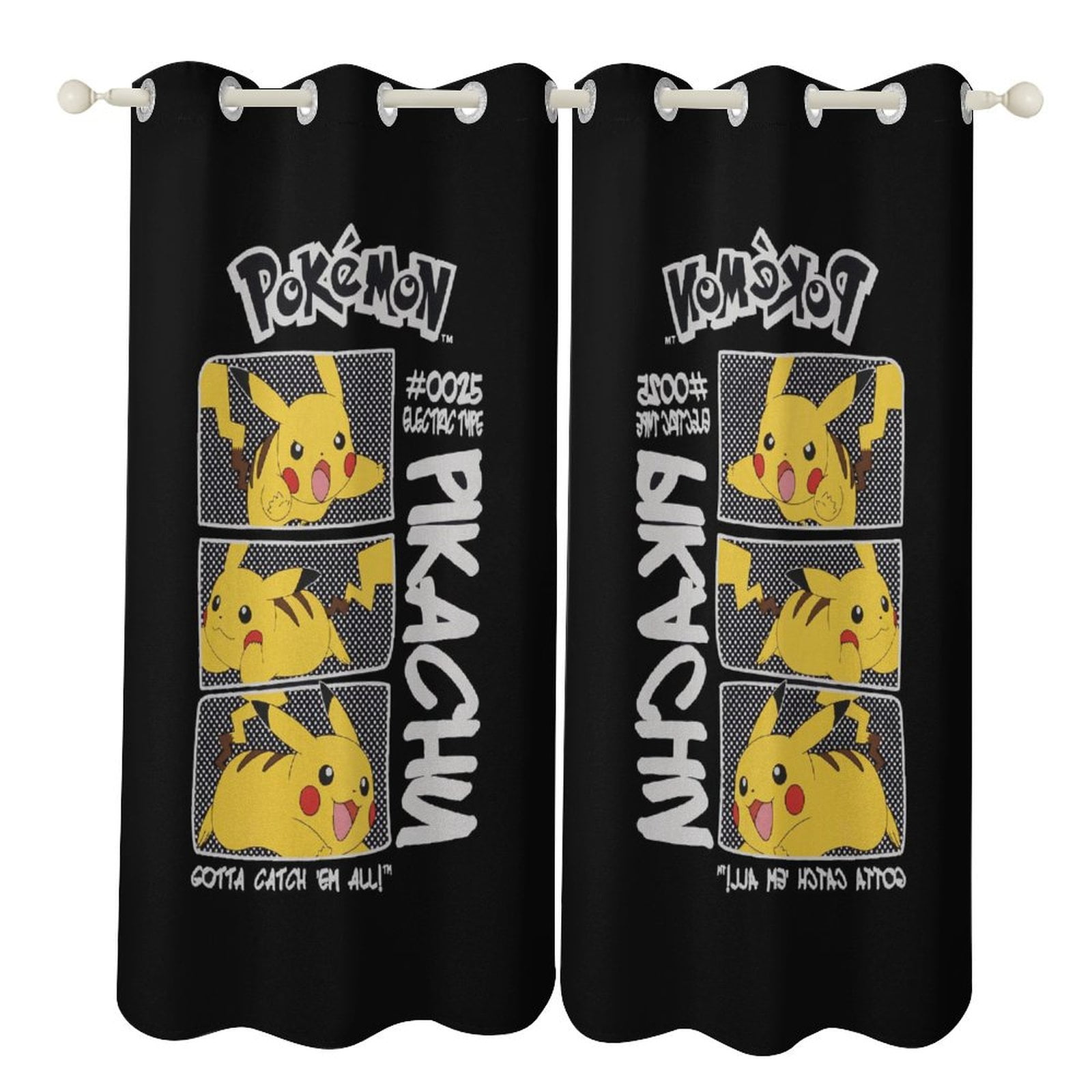 Pokémon-Pikachu Gotta Catch Em Kids Curtains 52 X 84 Inch,Cartoon ...