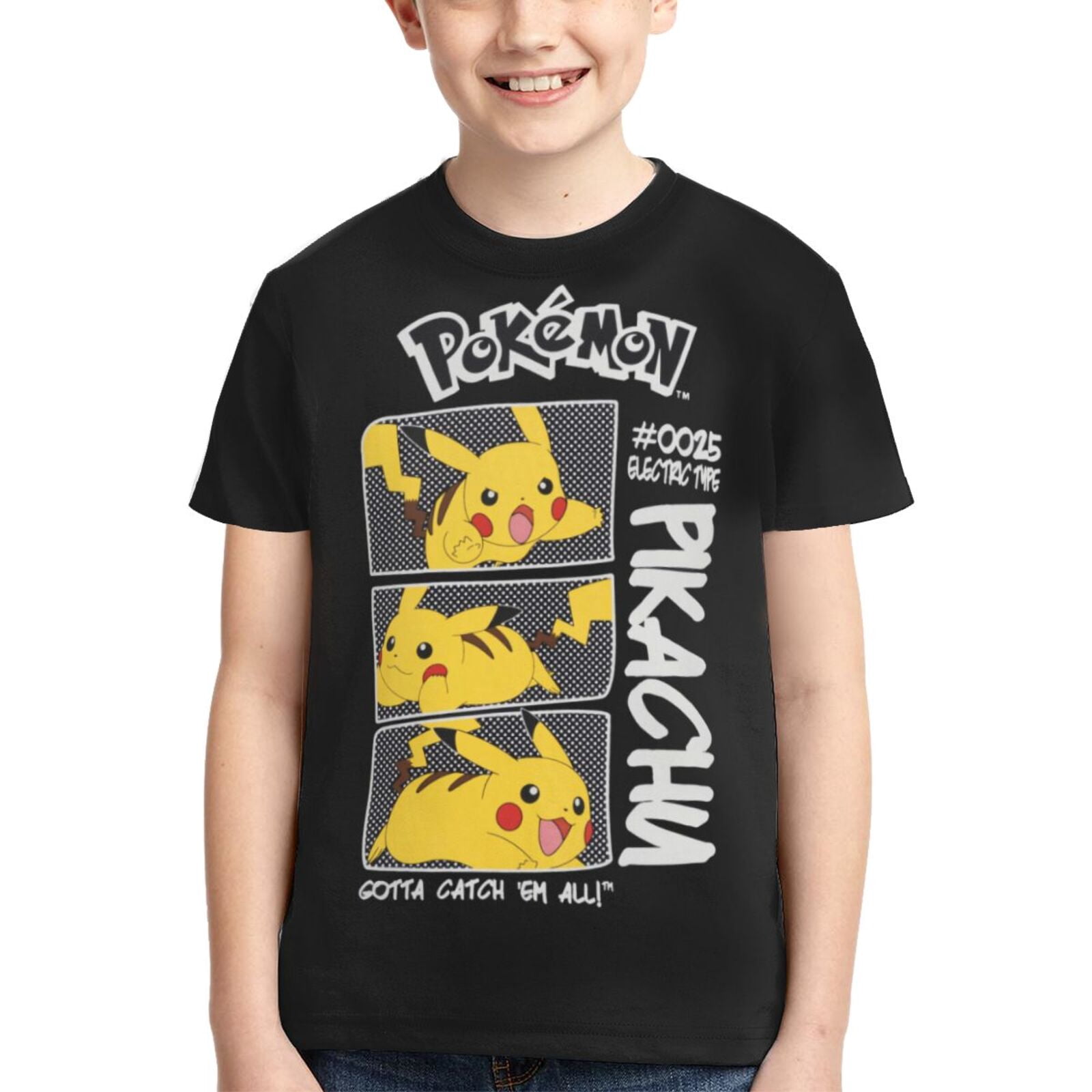 Pokémon-Pikachu Gotta Catch Em Shirt for Boys Girls Tees,Casual Soft ...