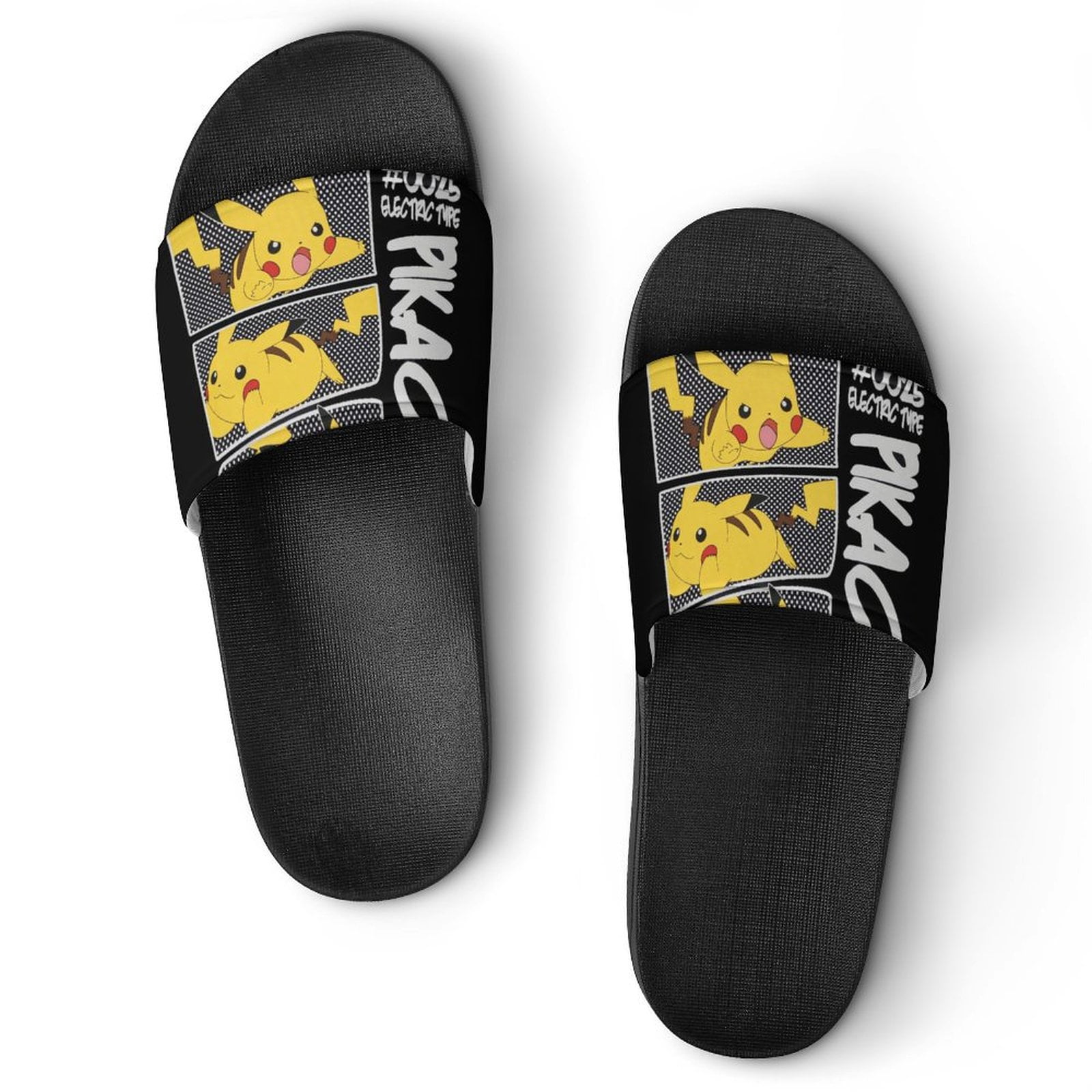 Pokémon-Pikachu Gotta Catch Em Slippers for Men and Women,House Slippers,Non-Slip Shower Shoes ...