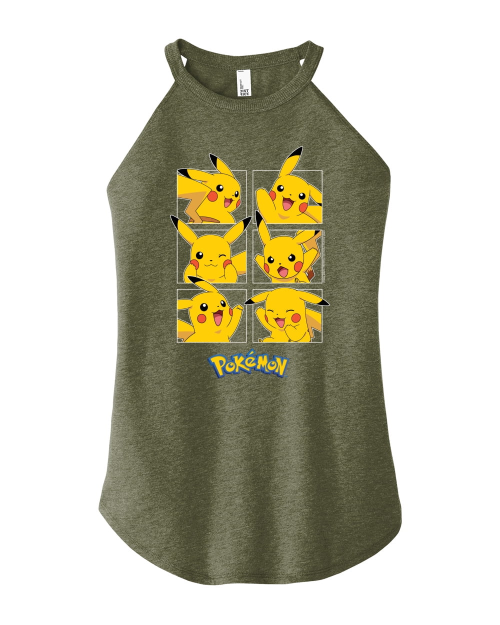 Pokémon - Pikachu Grid - Juniors High Neck Tank Top - Walmart.com