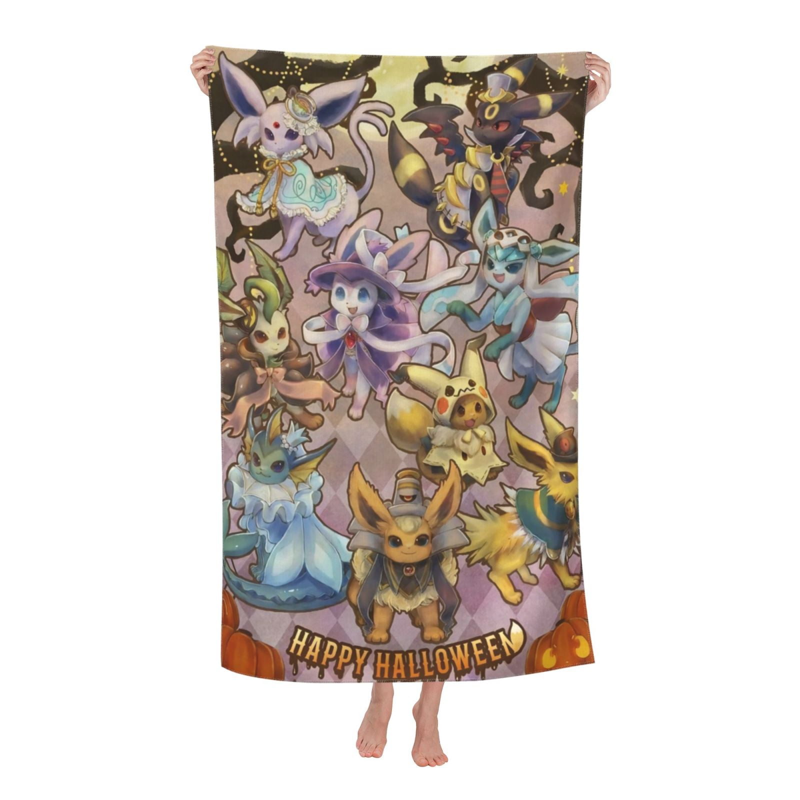 Pokémon-Pikachu Halloween Eevee Evolutions Bath Towels,Pokémon-Pikachu ...