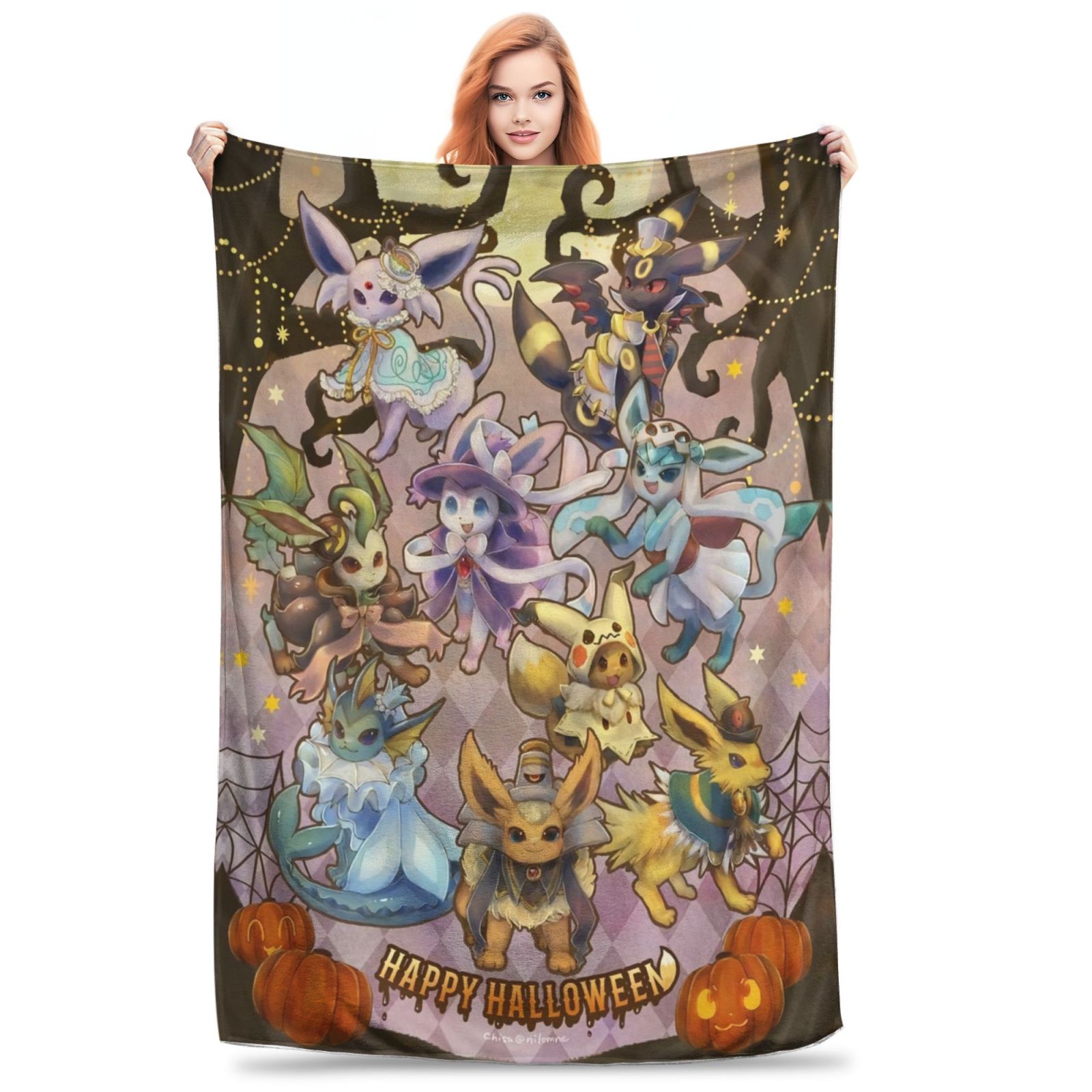 Pokémon Pikachu Halloween Eevee evolutions Blanket Super Soft ...