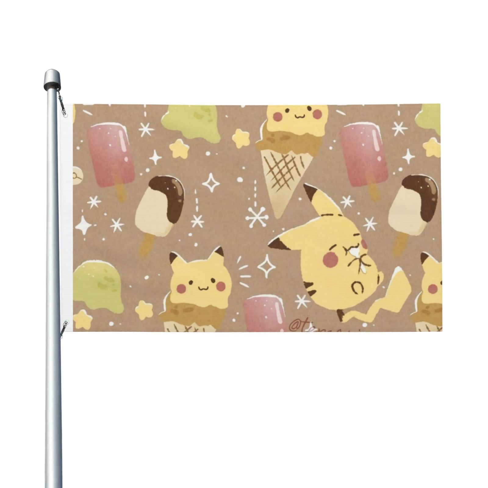 Pokémon Pikachu Ice Cream 3x5ft Face Flag Fade Proof Holiday Fall Flag ...