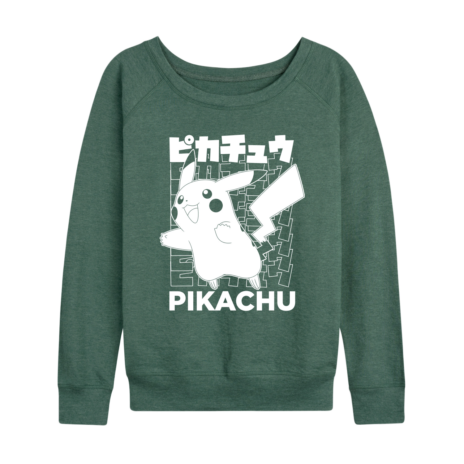 Pokémon - Pikachu Kanji - Women's French Terry Long Sleeve Pullover ...