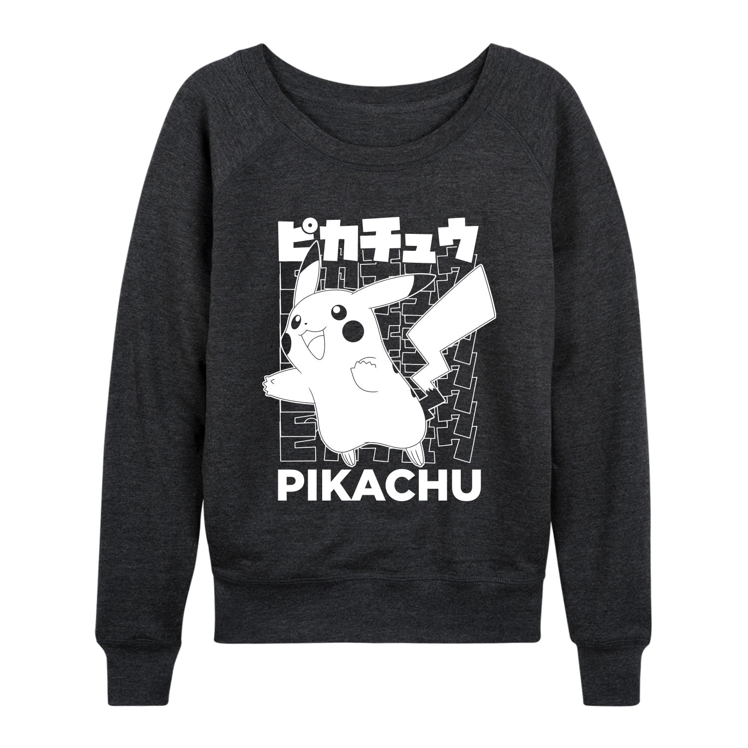 Pokémon - Pikachu Kanji - Women's French Terry Long Sleeve Pullover ...