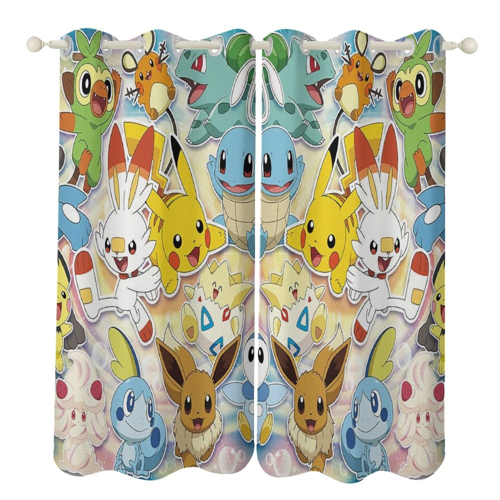 Pokémon-Pikachu Kids Curtains 52 X 72 Inch,Cartoon Blackout Curtains ...