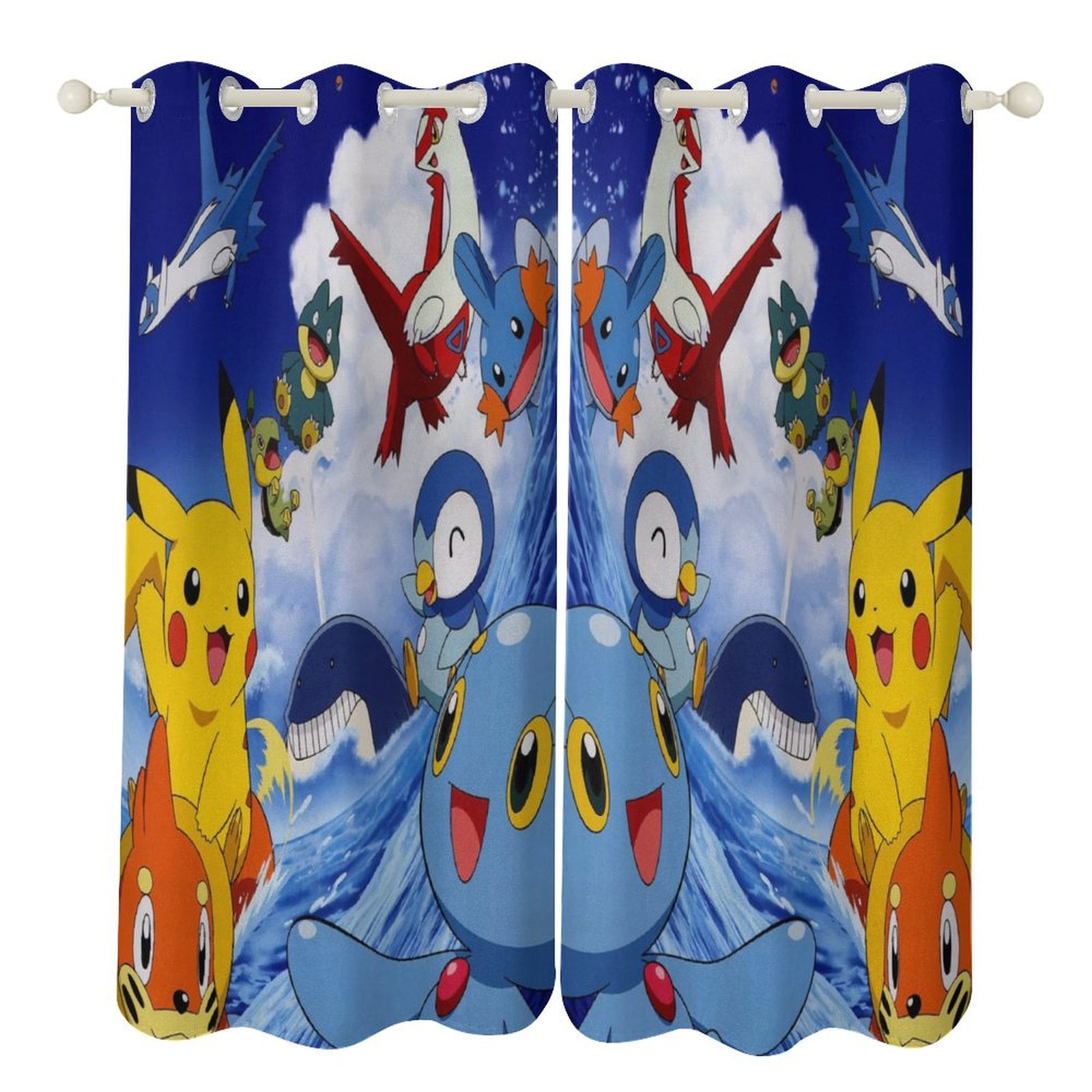 Pokémon-Pikachu Kids Curtains 52 X 72 Inch,Cartoon Blackout Curtains ...