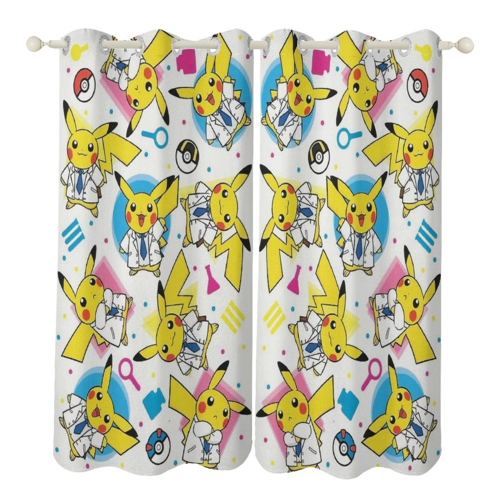 Pokémon-Pikachu Kids Curtains 52 X 72 Inch,Cartoon Blackout Curtains ...