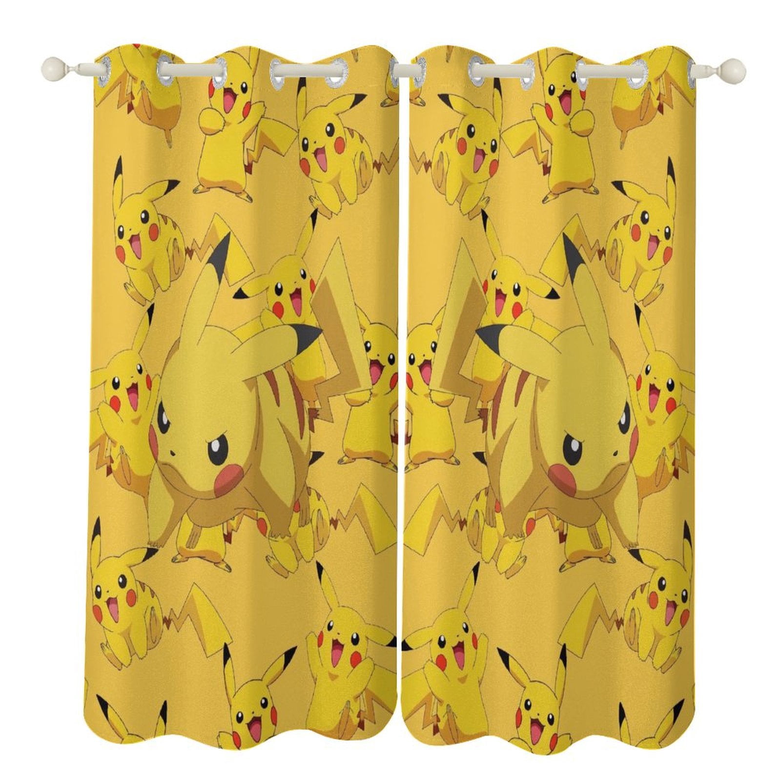 Pokémon-Pikachu Kids Curtains 52 X 72 Inch,Cartoon Blackout Curtains ...