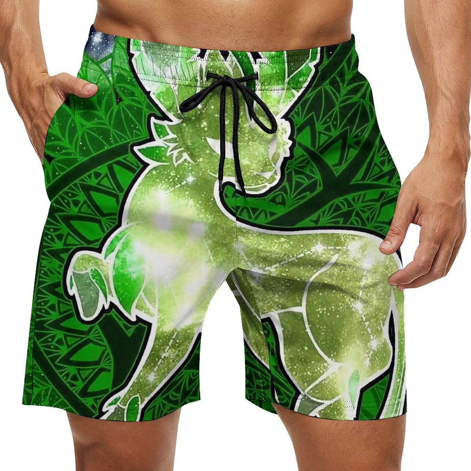 Pokémon Pikachu Leafeon Men's Swim Trunks Quick Dry Bathing Suit ...