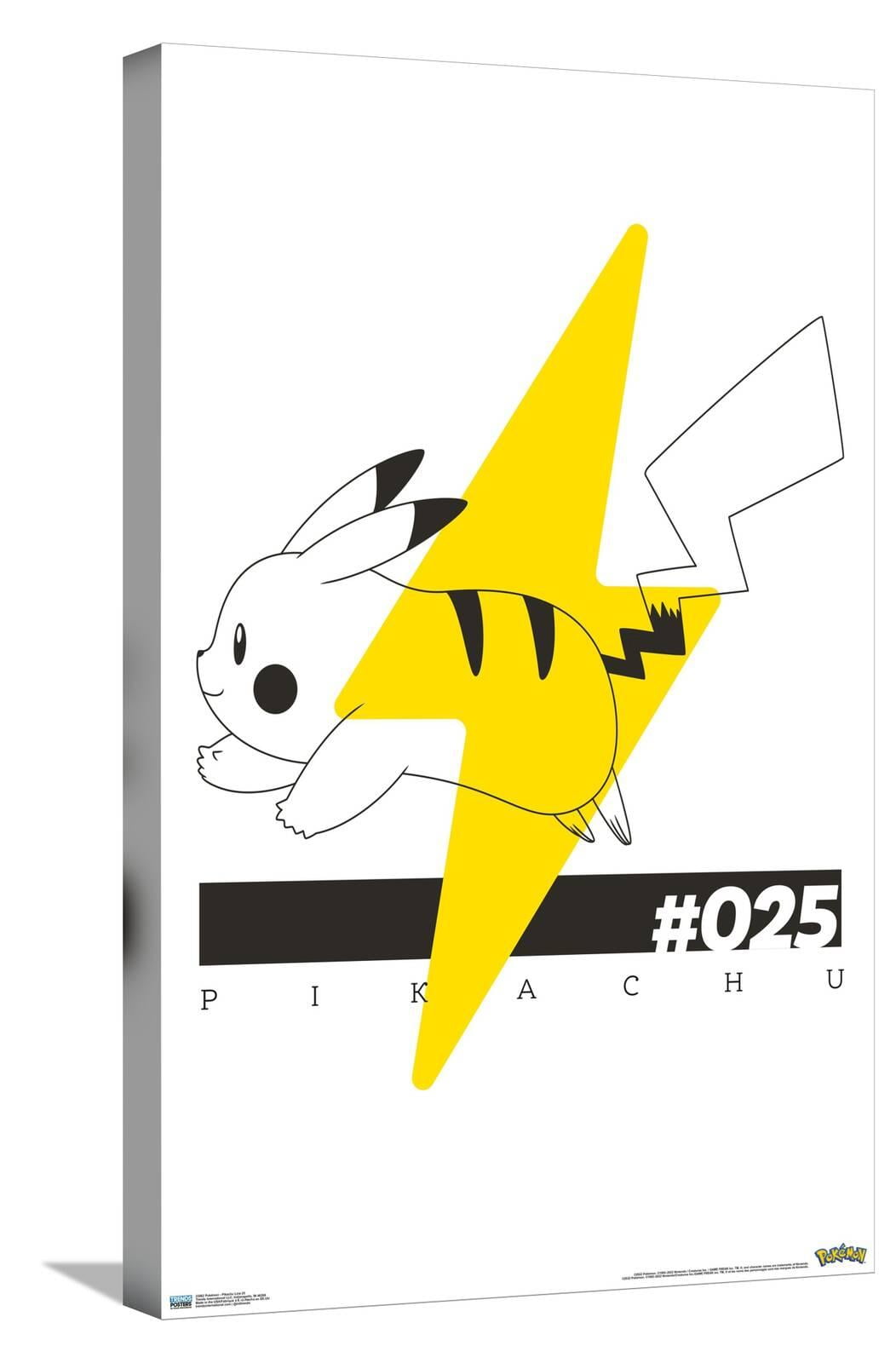 Pokémon - Pikachu Line 25 Canvas Wall Poster, 14.725" x 22.375 ...