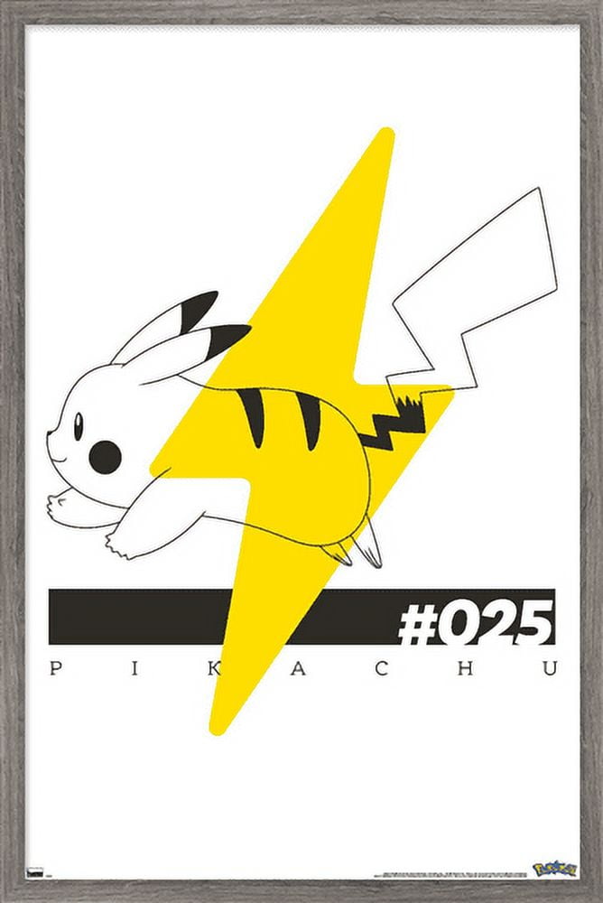 Pokemon - Pikachu Line 25 Wall Poster, 14.725" x 22.375" Framed ...