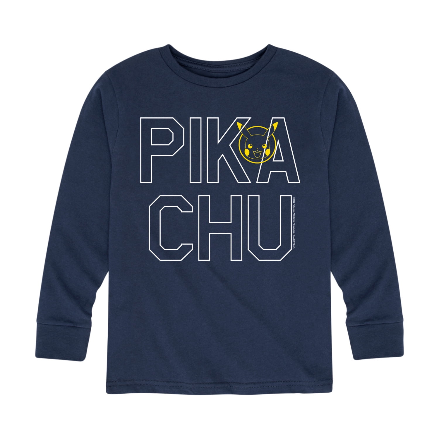 Pokémon - Pikachu Logo Style - Youth Long Sleeve Graphic T- Shirt ...