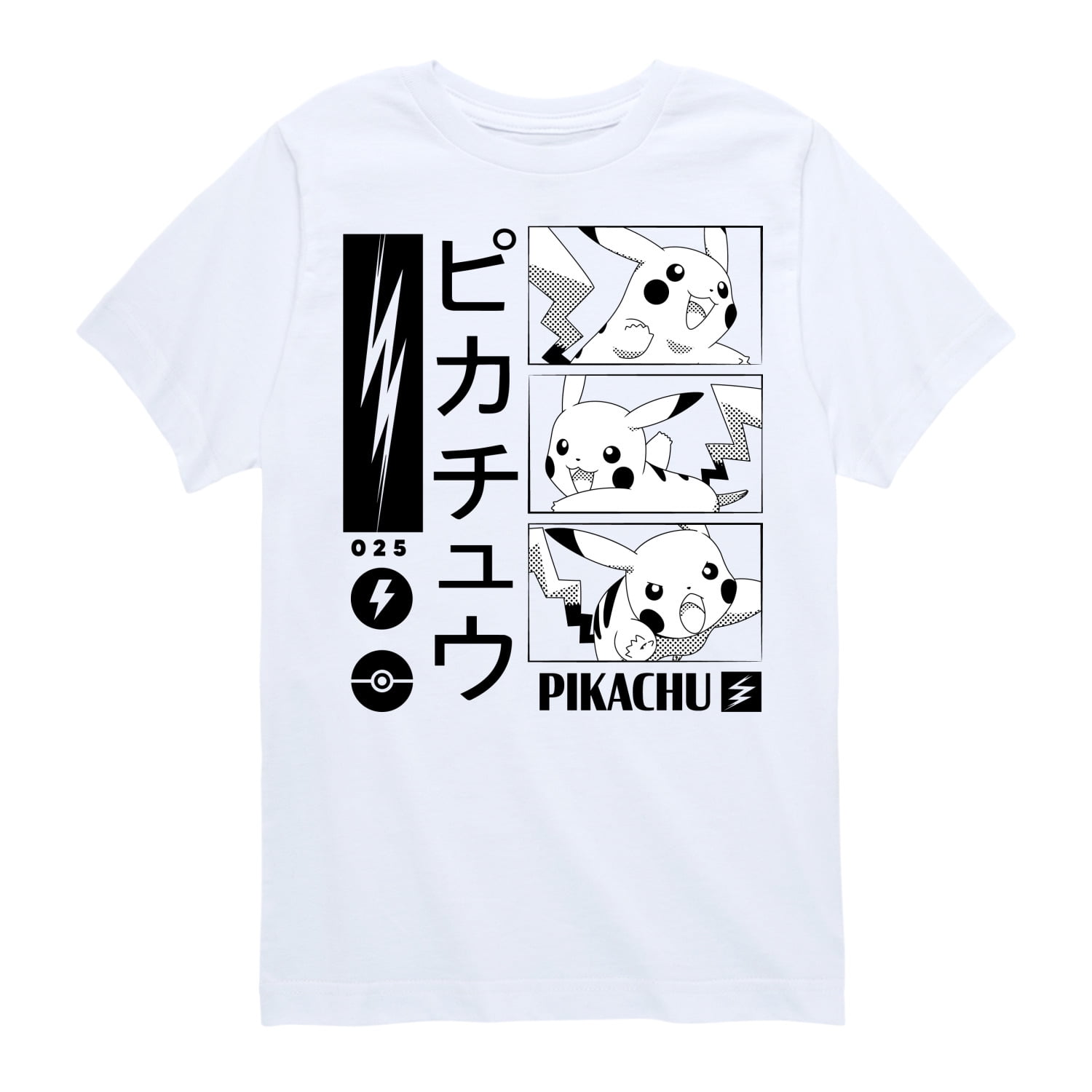 Pokémon - Pikachu Manga Comic Style Lightning - Youth Short Sleeve ...