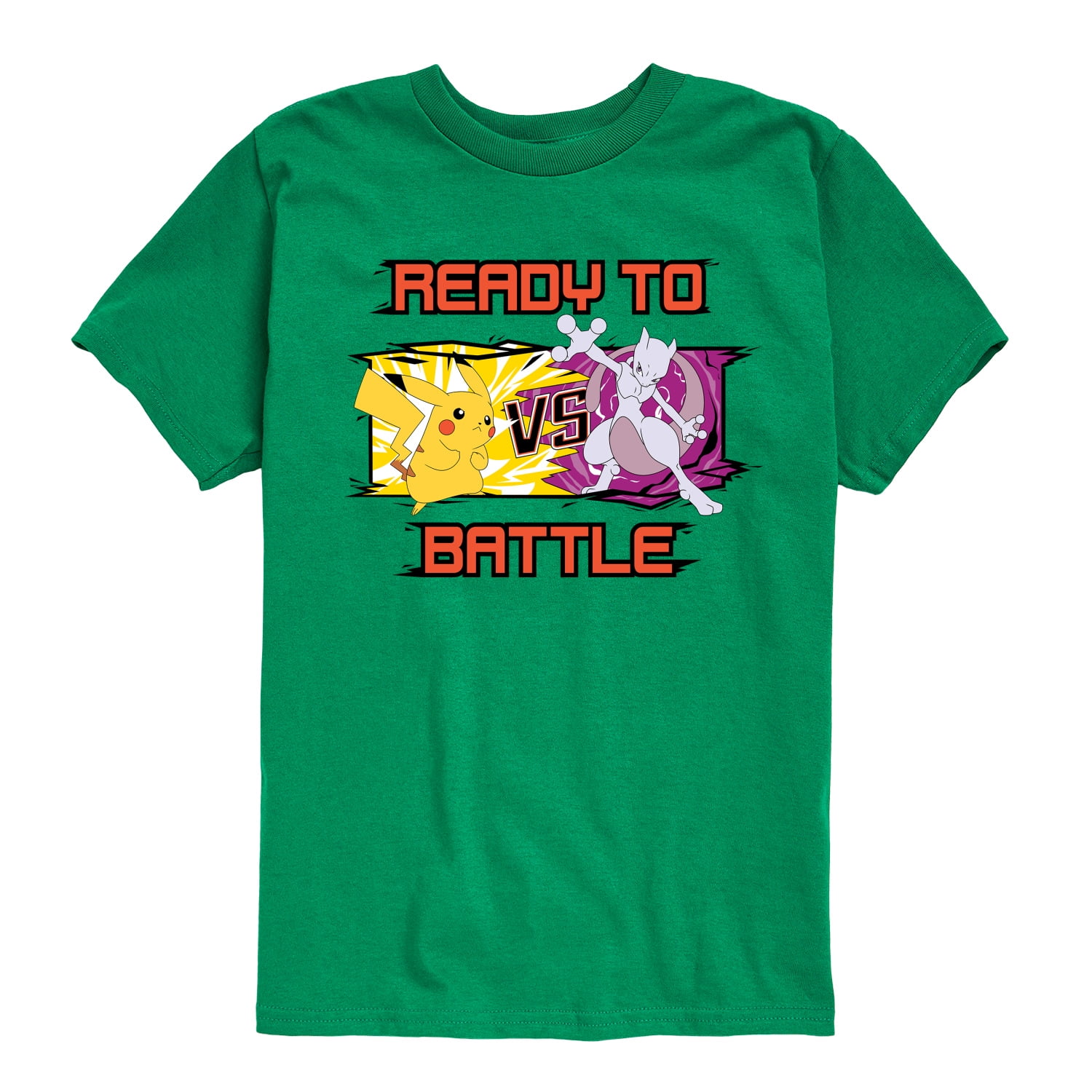 Pokémon - Pikachu Mewtwo Battle - Youth Short Sleeve Graphic T-Shirt ...