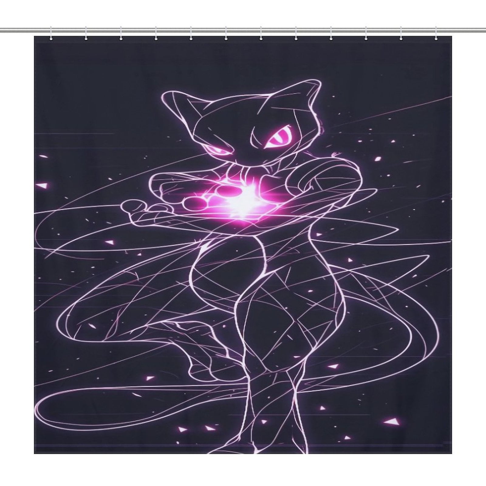 Pokémon -Pikachu Mewtwo C Shower Curtain,Shower Curtain Liner,Bath Curtains for Bathroom,Cute ...