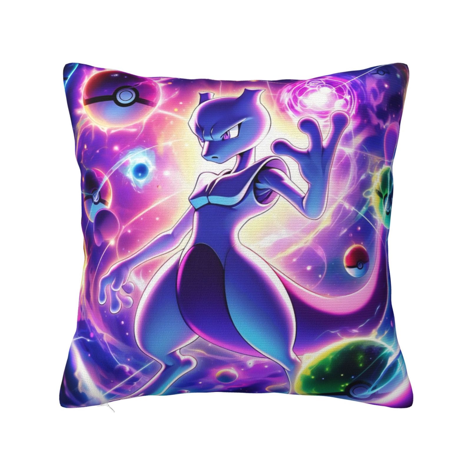 Pokémon-Pikachu Mewtwo Throw Pillow Covers 26x26 Inch,Square Pillow ...
