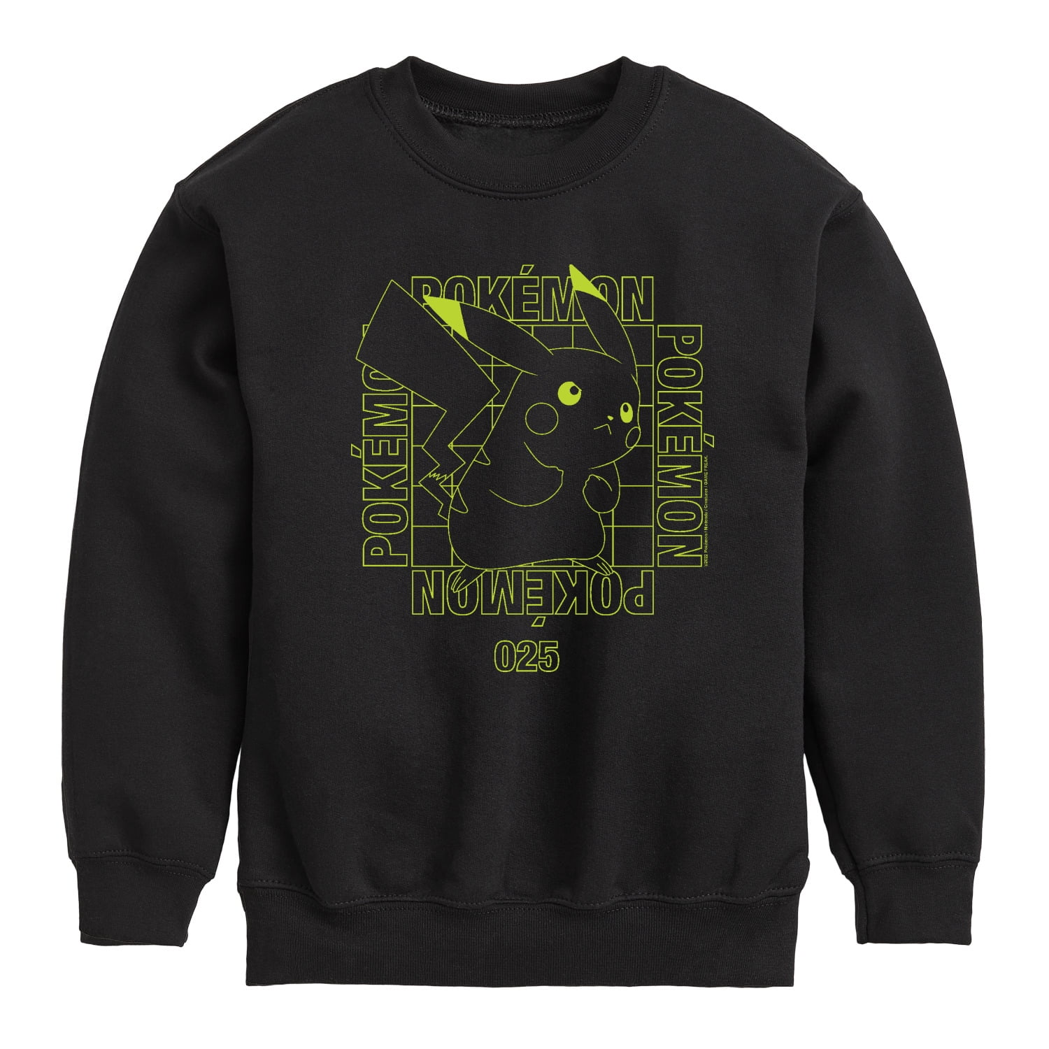 Pokémon - Pikachu Neon Battle Mode - Youth Crewneck Fleece Sweatshirt ...