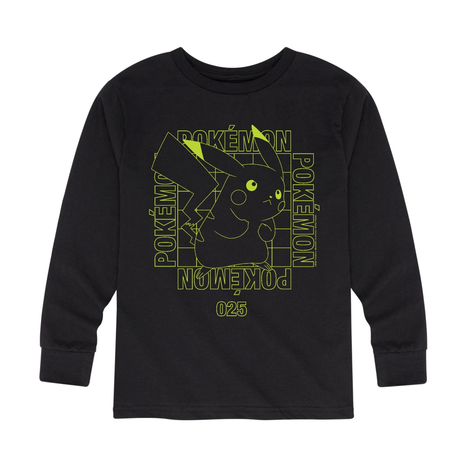 Pokémon - Pikachu Neon Battle Mode - Youth Long Sleeve Graphic T- Shirt ...