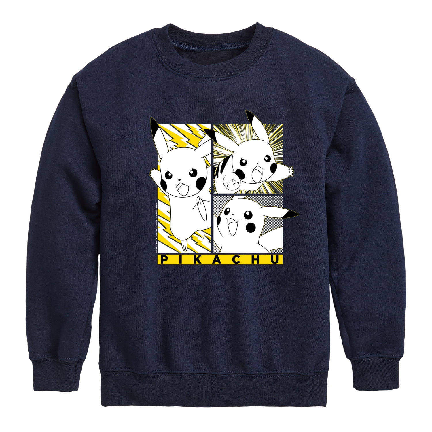 Pokémon - Pikachu Panel Comic Manga - Youth Crewneck Fleece Sweatshirt ...