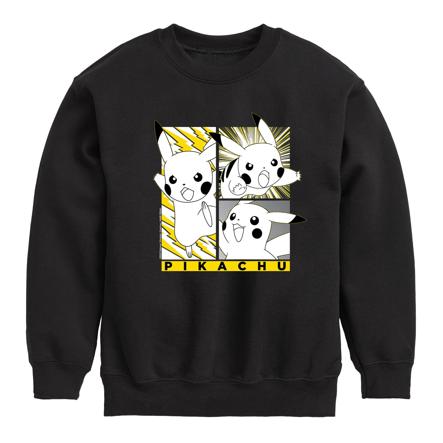 Pokémon - Pikachu Panel Comic Manga - Youth Crewneck Fleece Sweatshirt ...