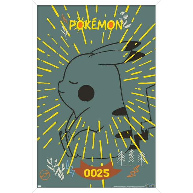 Pokémon - Pikachu Peaceful Nature Wall Poster, 14.725" x 22.375" Framed ...