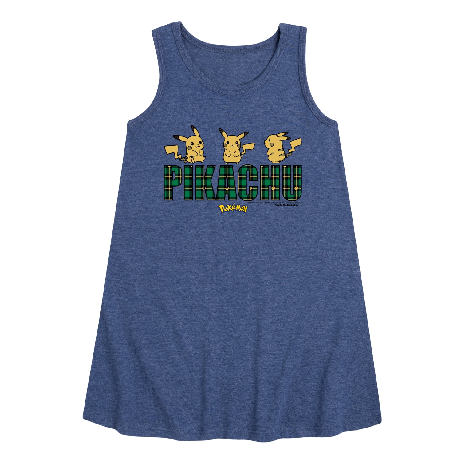 Pokémon - Pikachu Plaid Logo - Youth Girls A-line Dress - Walmart.com