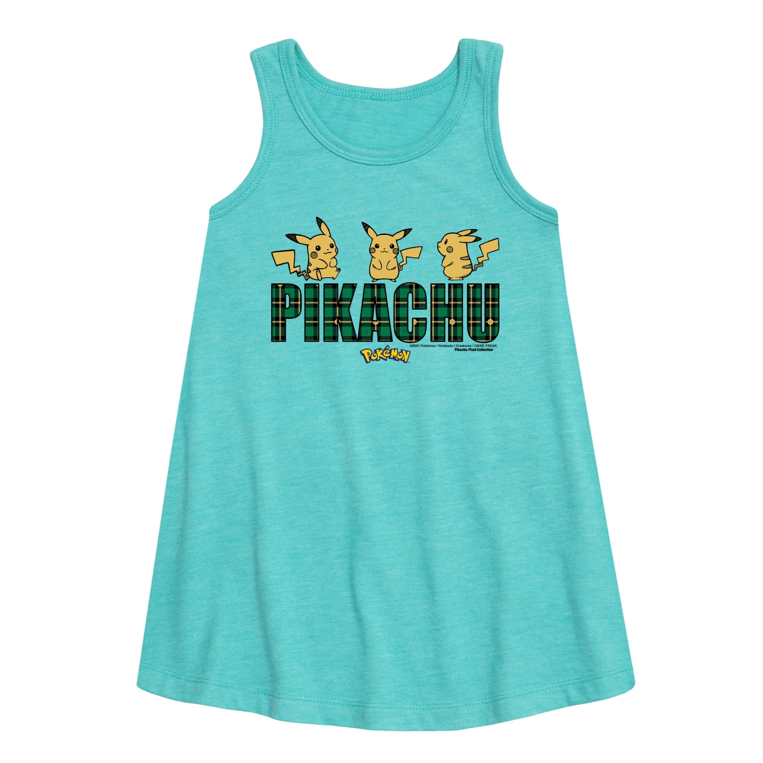 Pokémon - Pikachu Plaid Logo - Youth Girls A-line Dress - Walmart.com