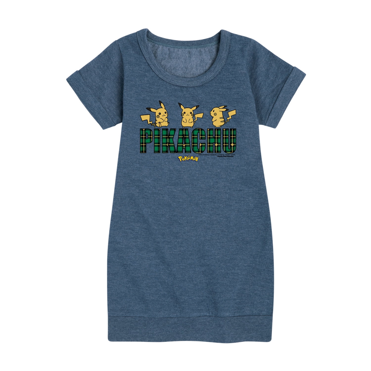 Pokémon - Pikachu Plaid Logo - Youth Girls Fleece Dress - Walmart.com