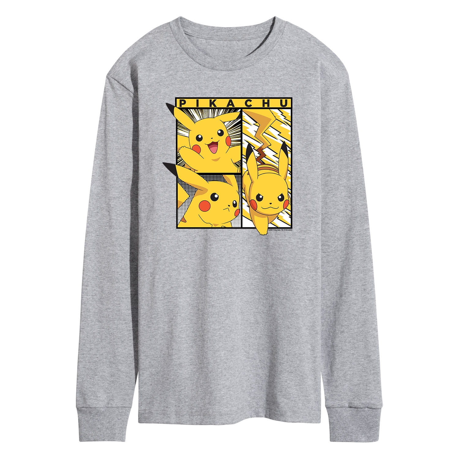 Pokémon - Pikachu Poses Art - Men's Long Sleeve T-Shirt - Walmart.com
