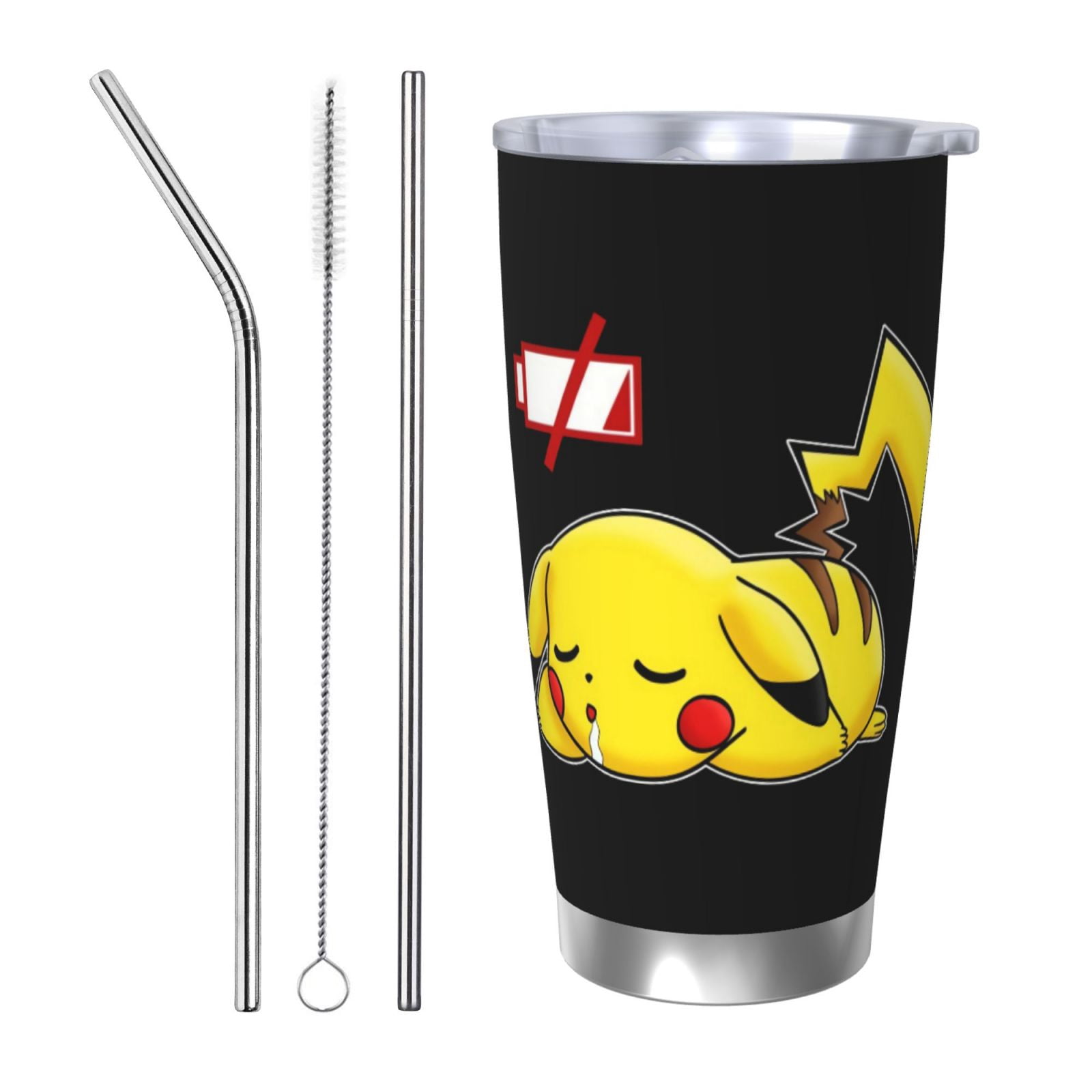 Pokémon - Pikachu Power Nap Kids Water Bottle with Straw Lid,Insulated ...