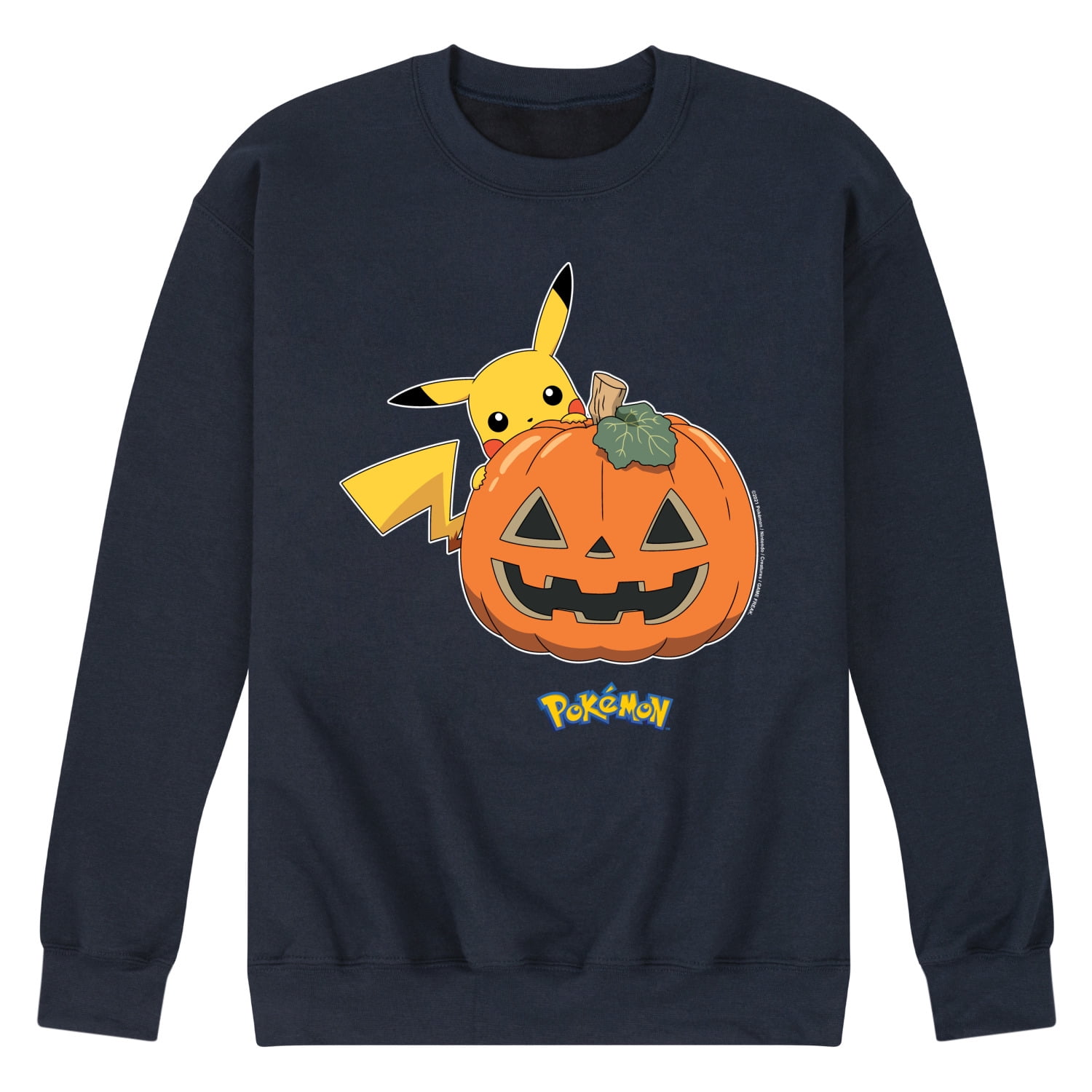 Pokémon - Pikachu Pumpkin - Men's Crew Neck Fleece Pullover - Walmart.com