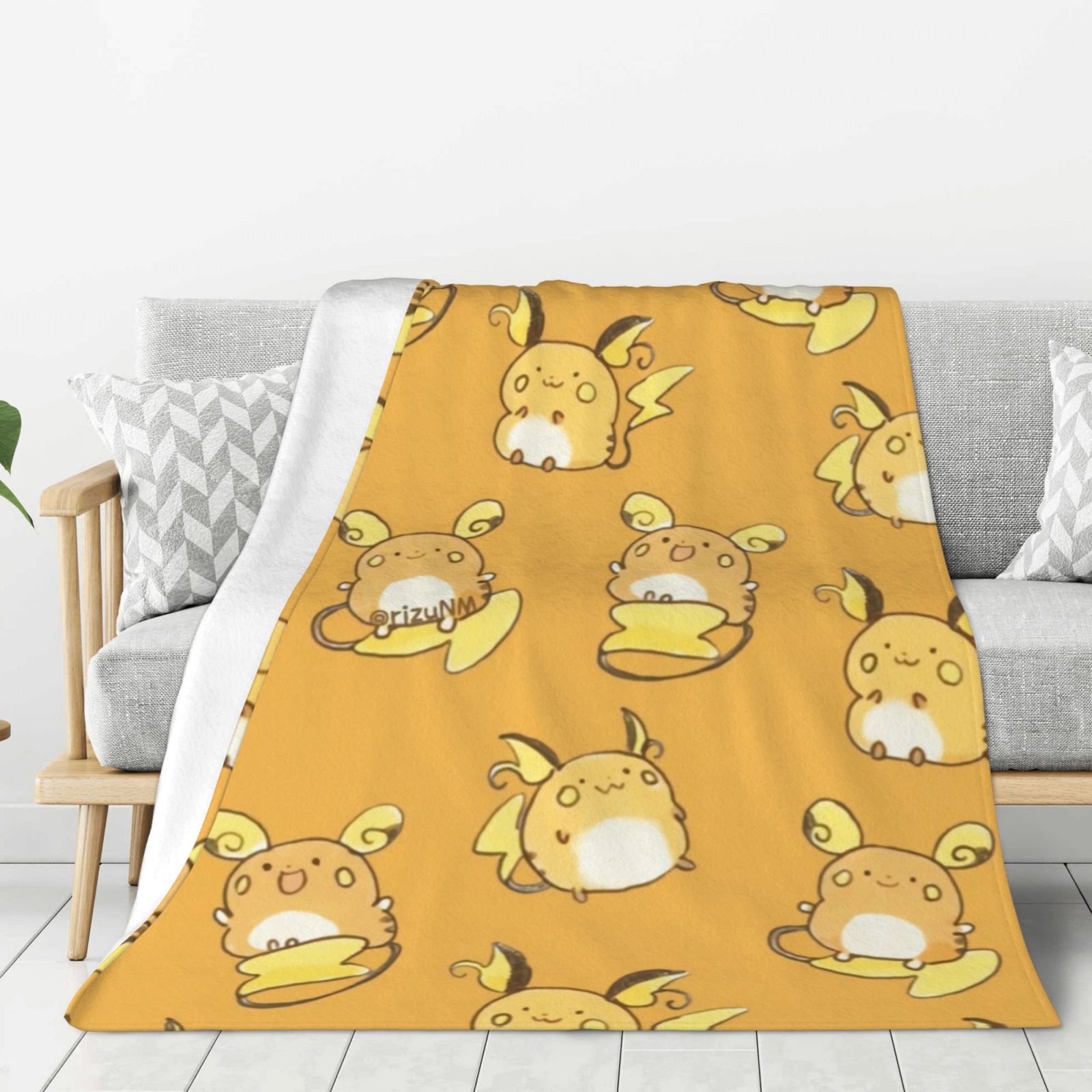 Pokémon-Pikachu Raichu Blanket,Throw Blanket for Kids and Adults,Soft ...