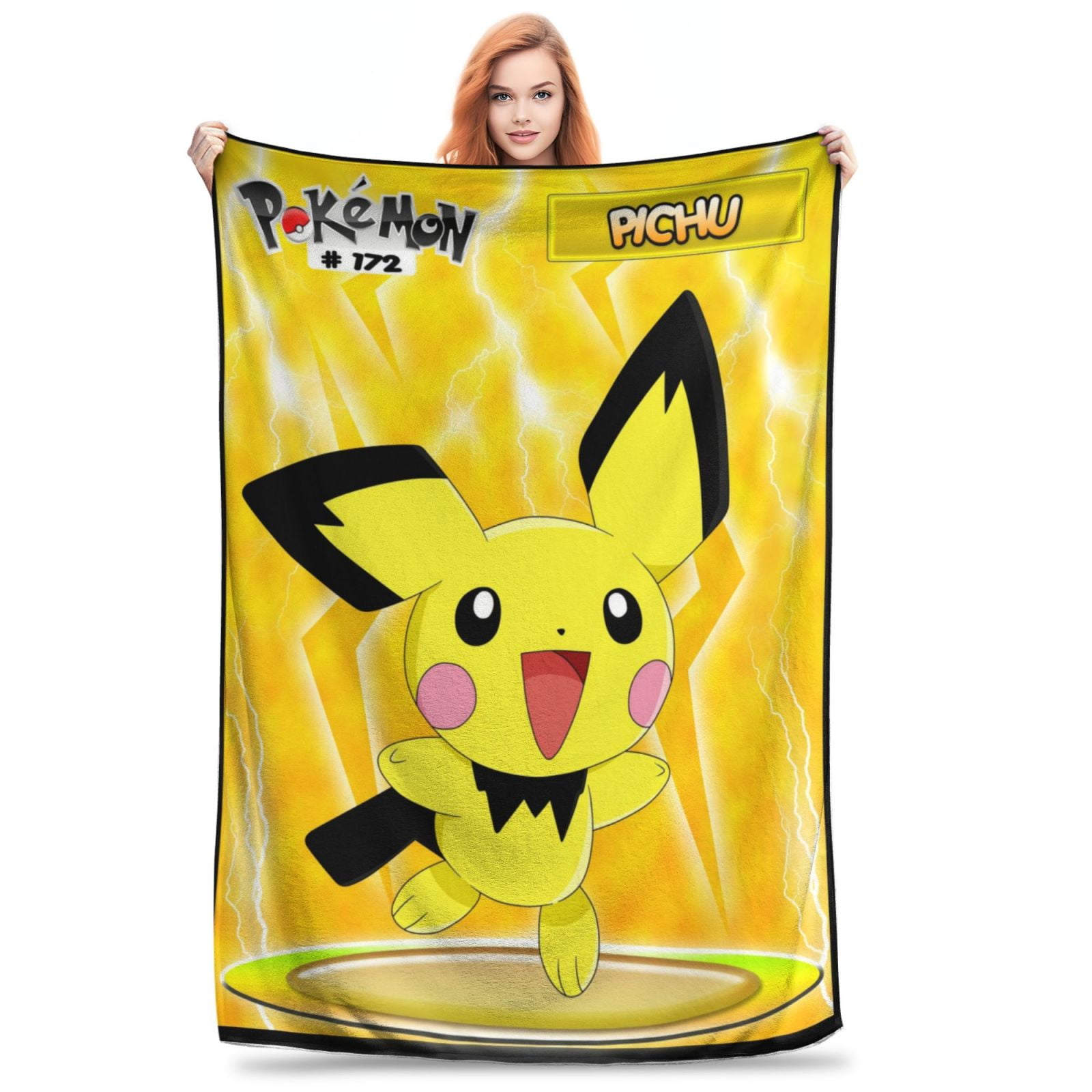 Pokémon Pikachu Raichu Pichu 03 Blanket Super Soft Lightweigh Throw ...