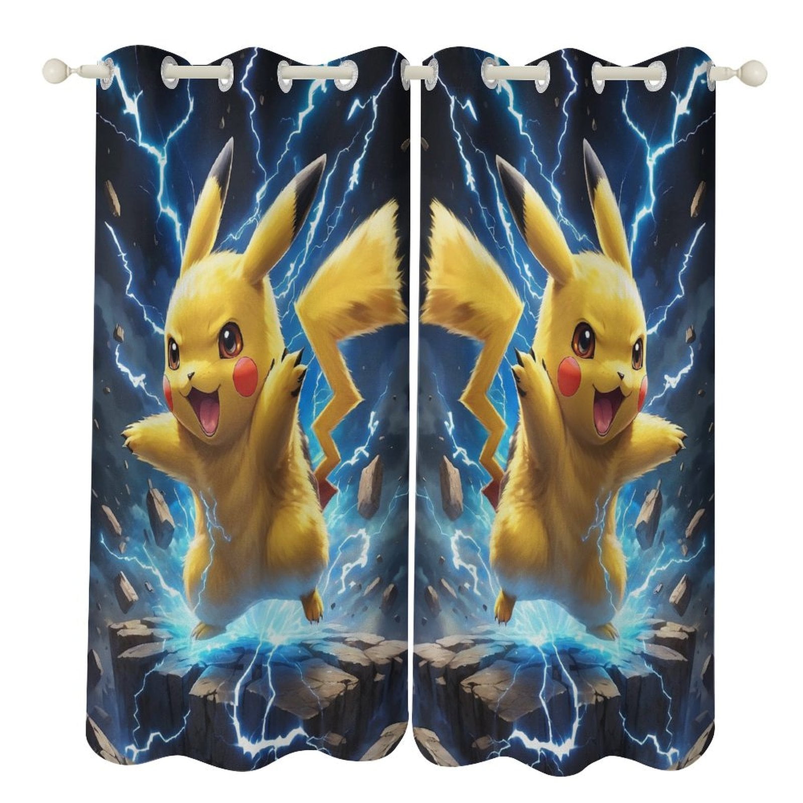 Pokémon-Pikachu Raichu Pichu Curtains 72 Inch,Blackout Curtains,Cartoon ...