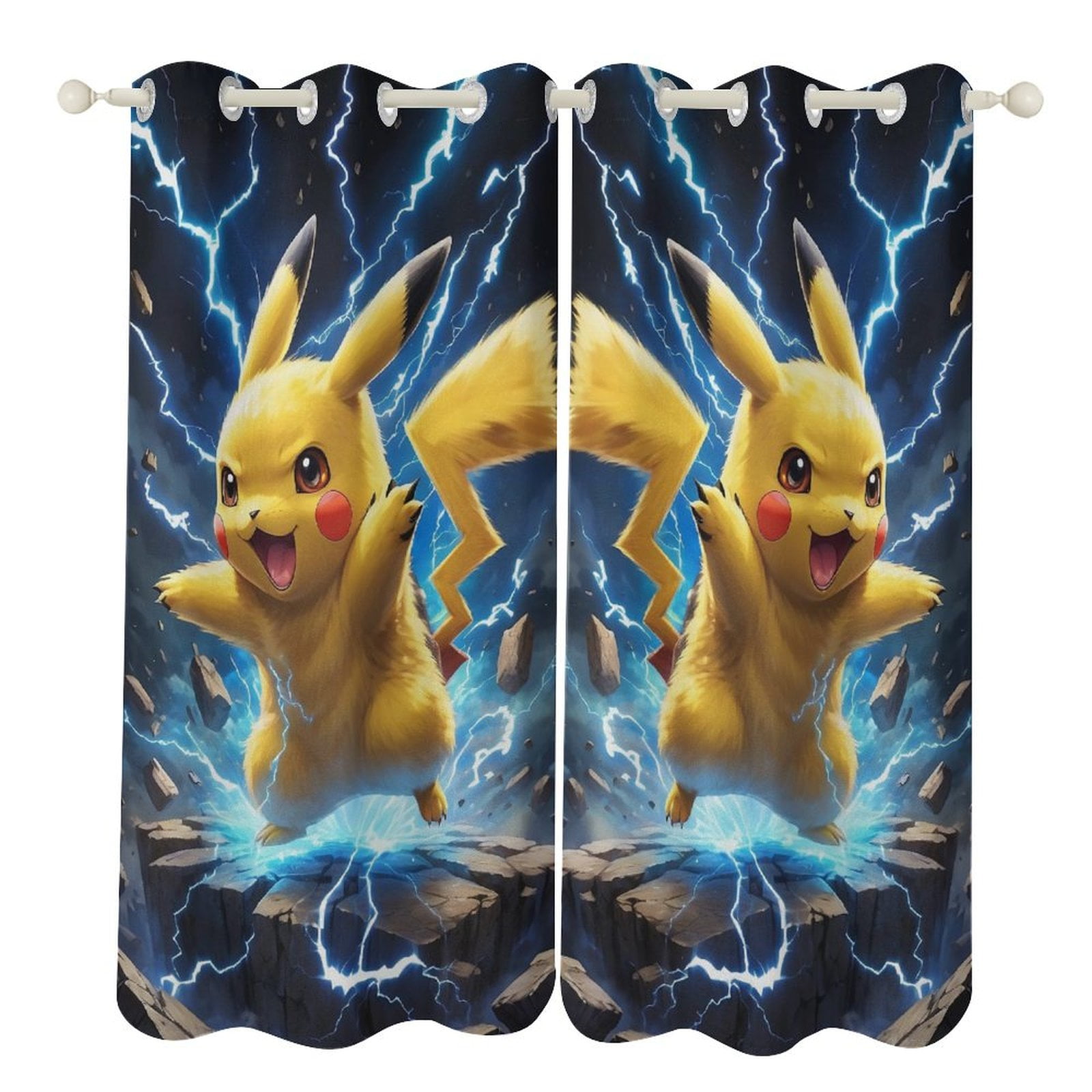 Pokémon-Pikachu Raichu Pichu Curtains 84 Inch,Blackout Curtains,Cartoon ...