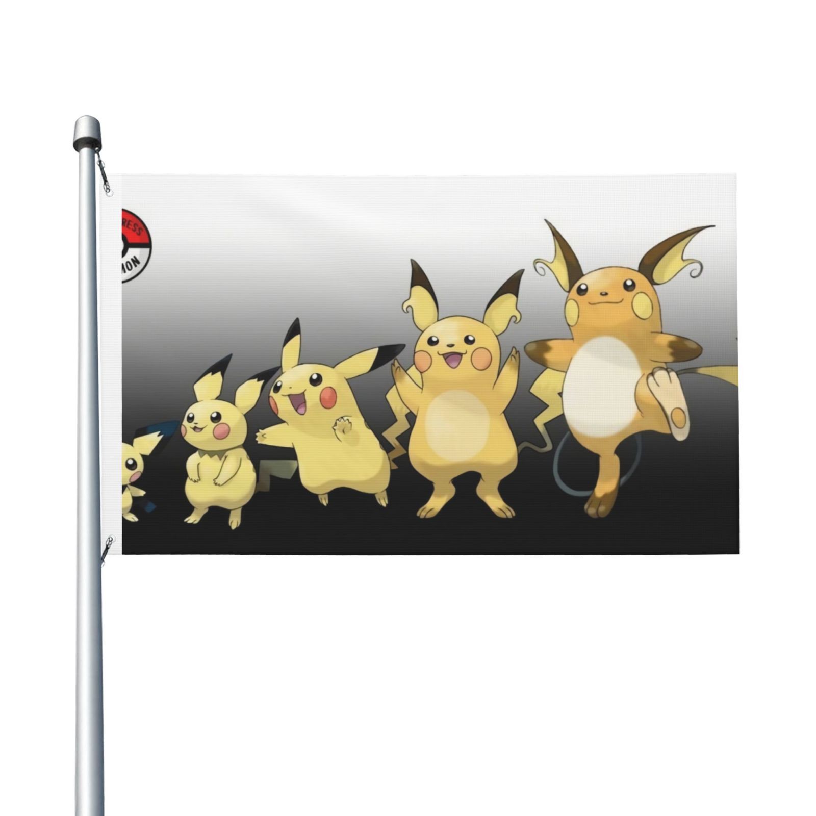 Pokémon Pikachu Raichu Pichu Evolutions 3x5ft Face Flag Fade Proof ...