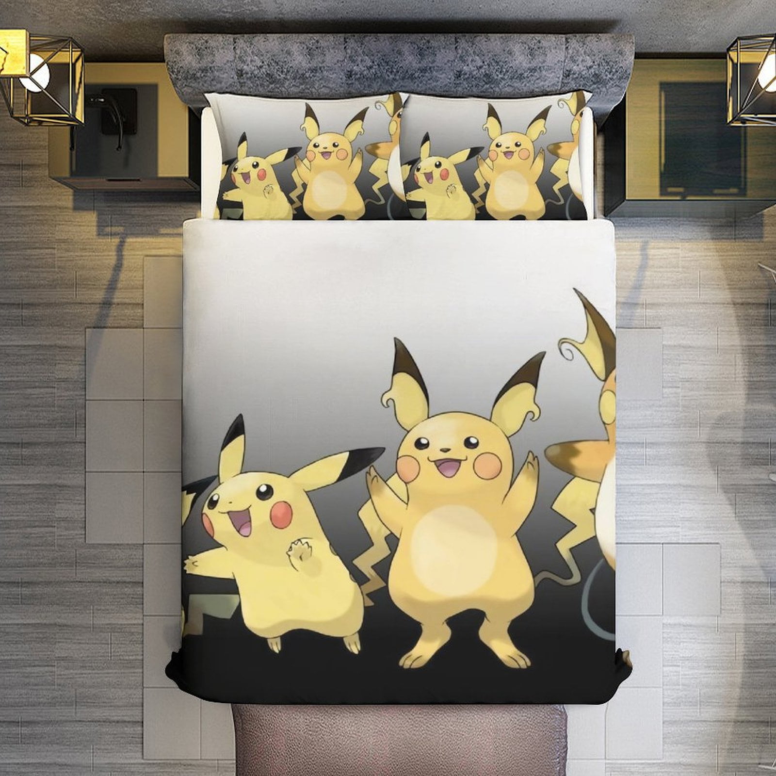 Pokémon-Pikachu Raichu Pichu Evolutions Duvet Cover,Bedding Set 3pcs ...