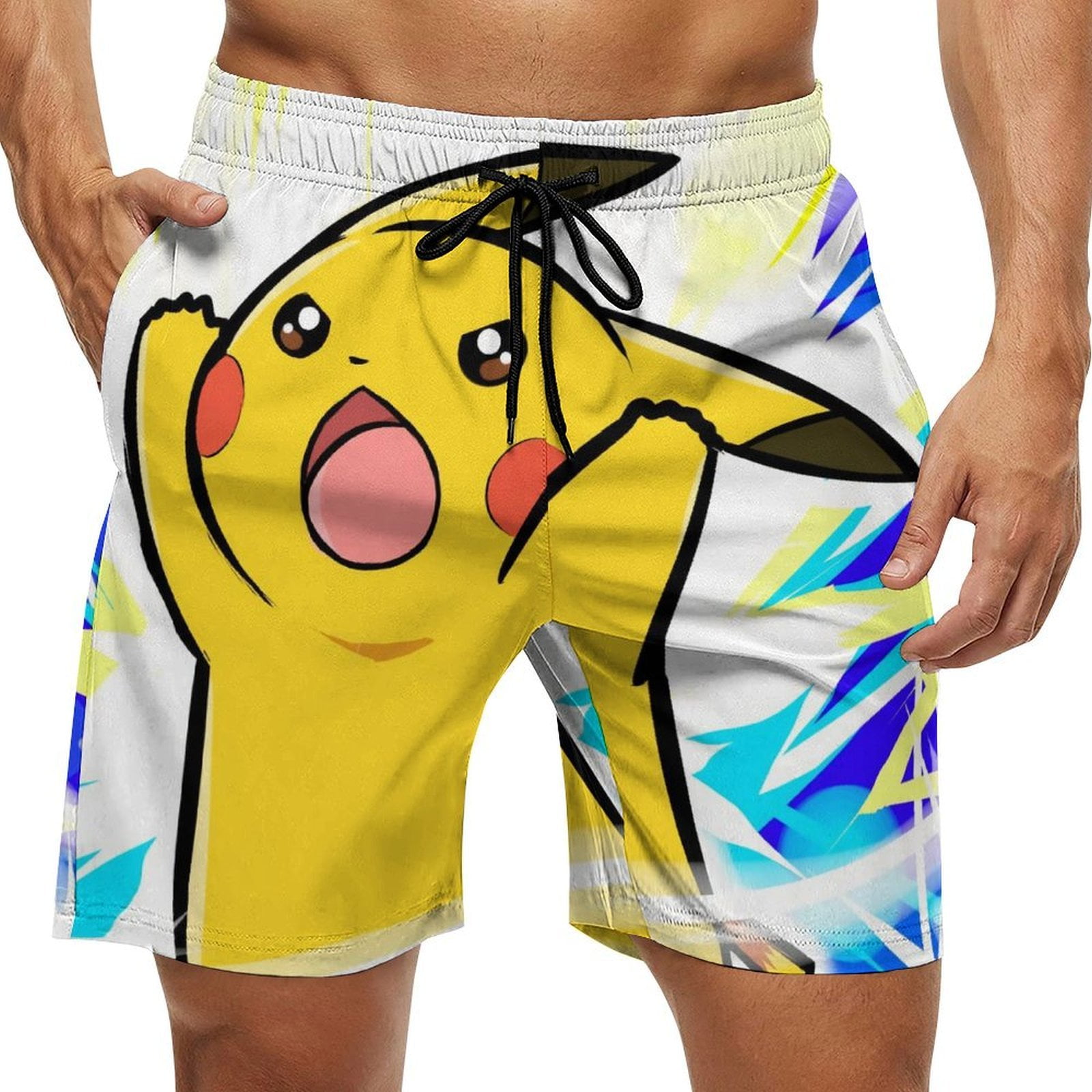 Pokémon Pikachu Raichu Pichu Men's Swim Trunks Bathing Mesh Lining Suit ...