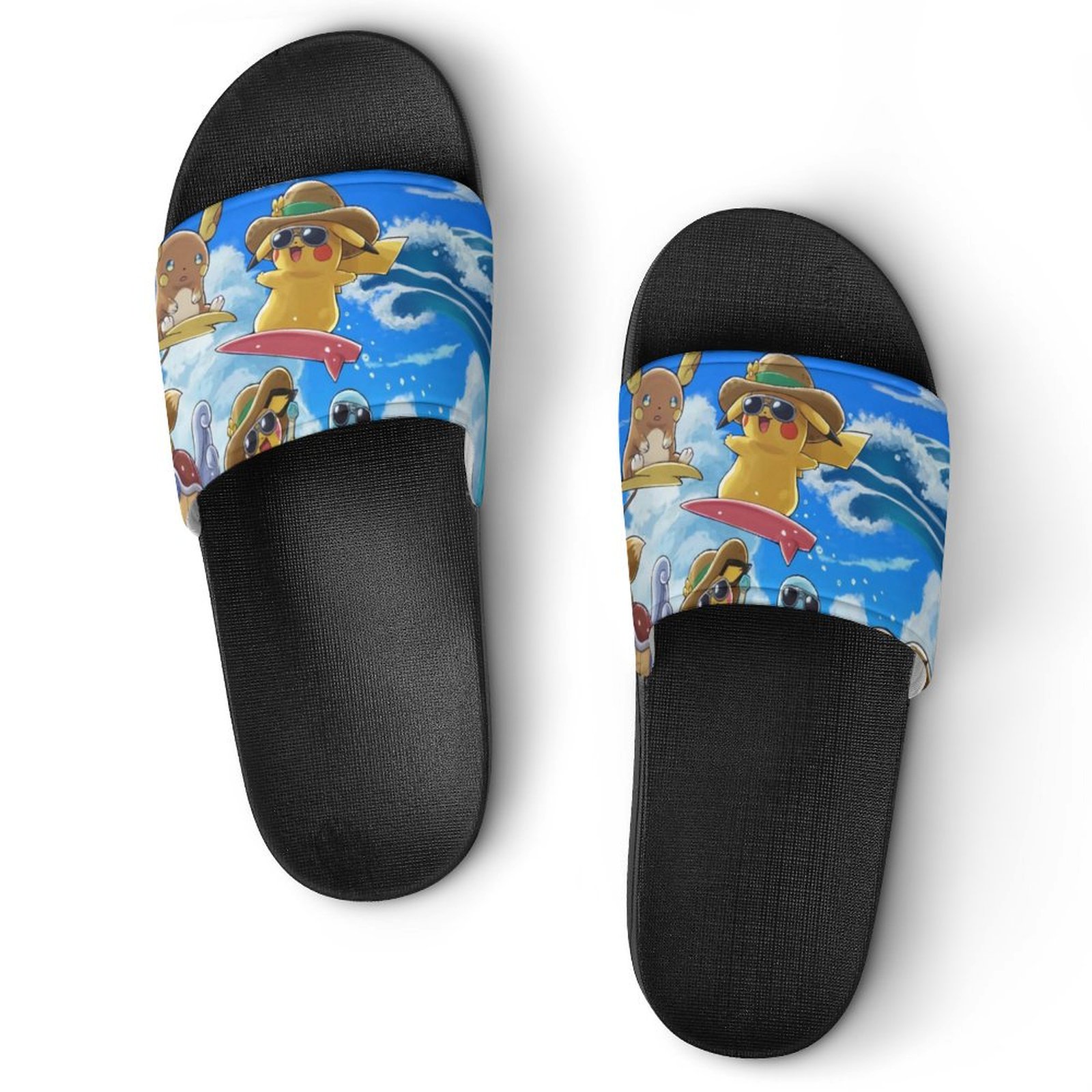 Pokémon Pikachu- Raichu Surfing Beach Sandals for Menand Women,Shower ...