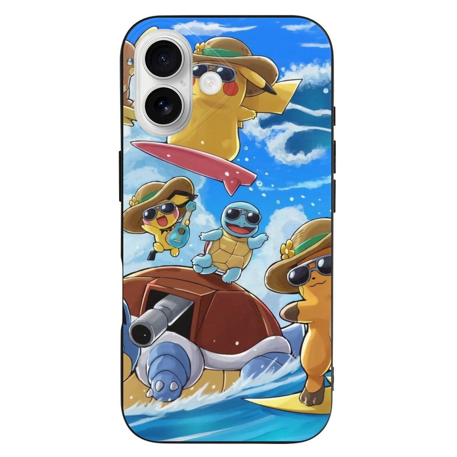Pokémon Pikachu- Raichu Surfing Compatible with iPhone 16 Case Full ...