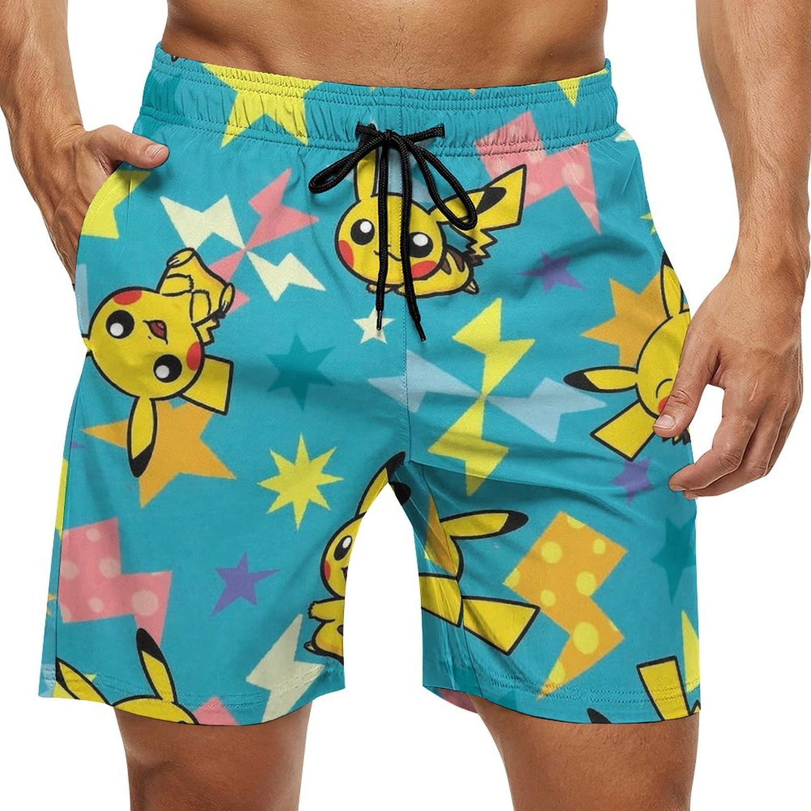 Pokémon-Pikachu Scans Men's Swim Trunks Bathing Mesh Lining Suit ...
