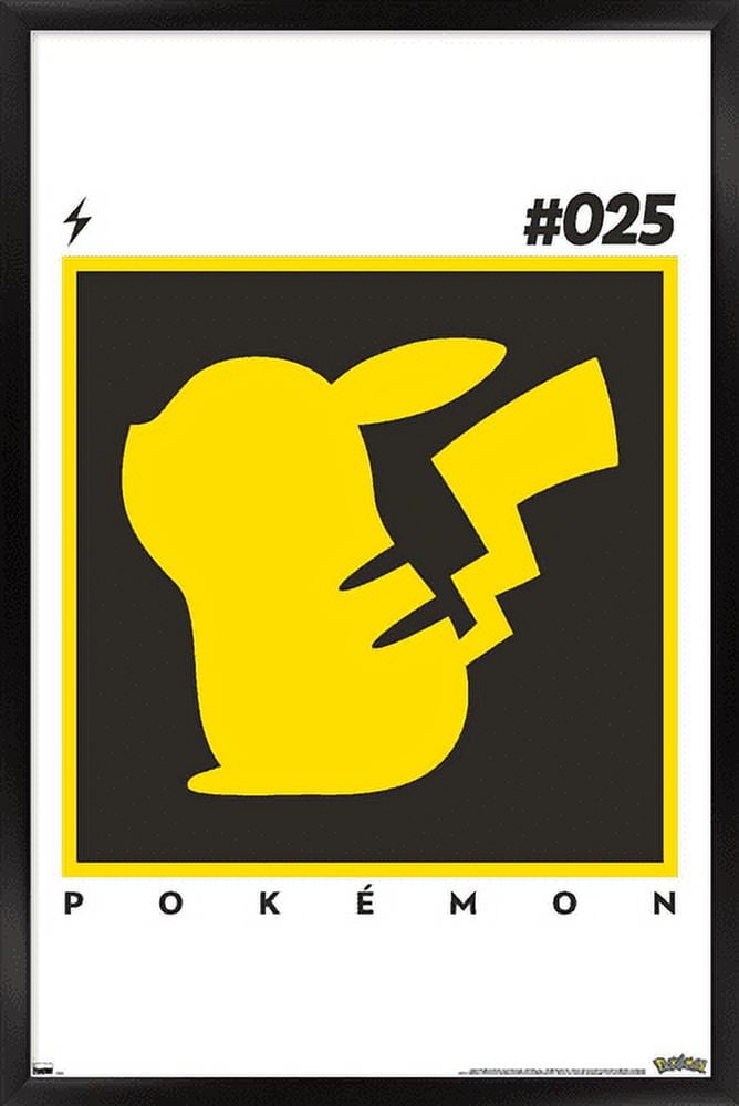 Pokemon - Pikachu Simple 25 Wall Poster, 22.375" x 34" Framed - Walmart.com