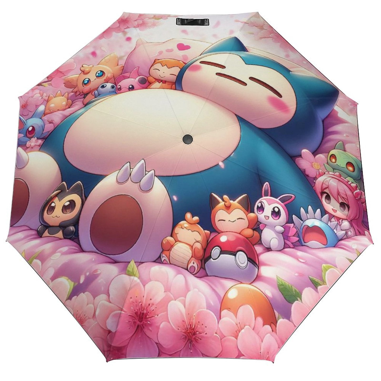 Pokémon-Pikachu Snorlax36 Travel Automatic Folding Rain Umbrellas with ...