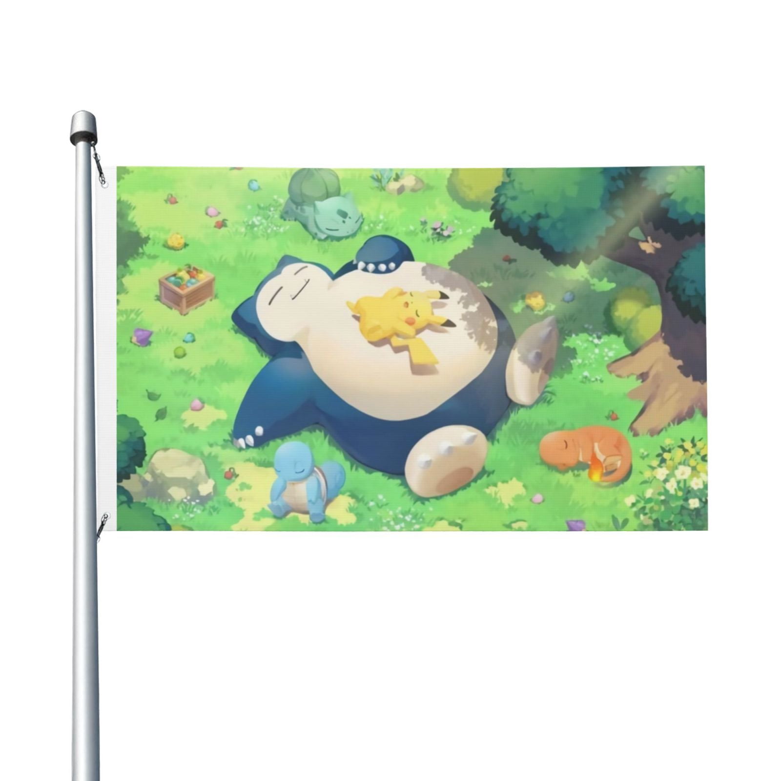 Pokémon-Pikachu Snorlax80 3x5ft Face Flag Fade Proof Holiday Fall Flag ...
