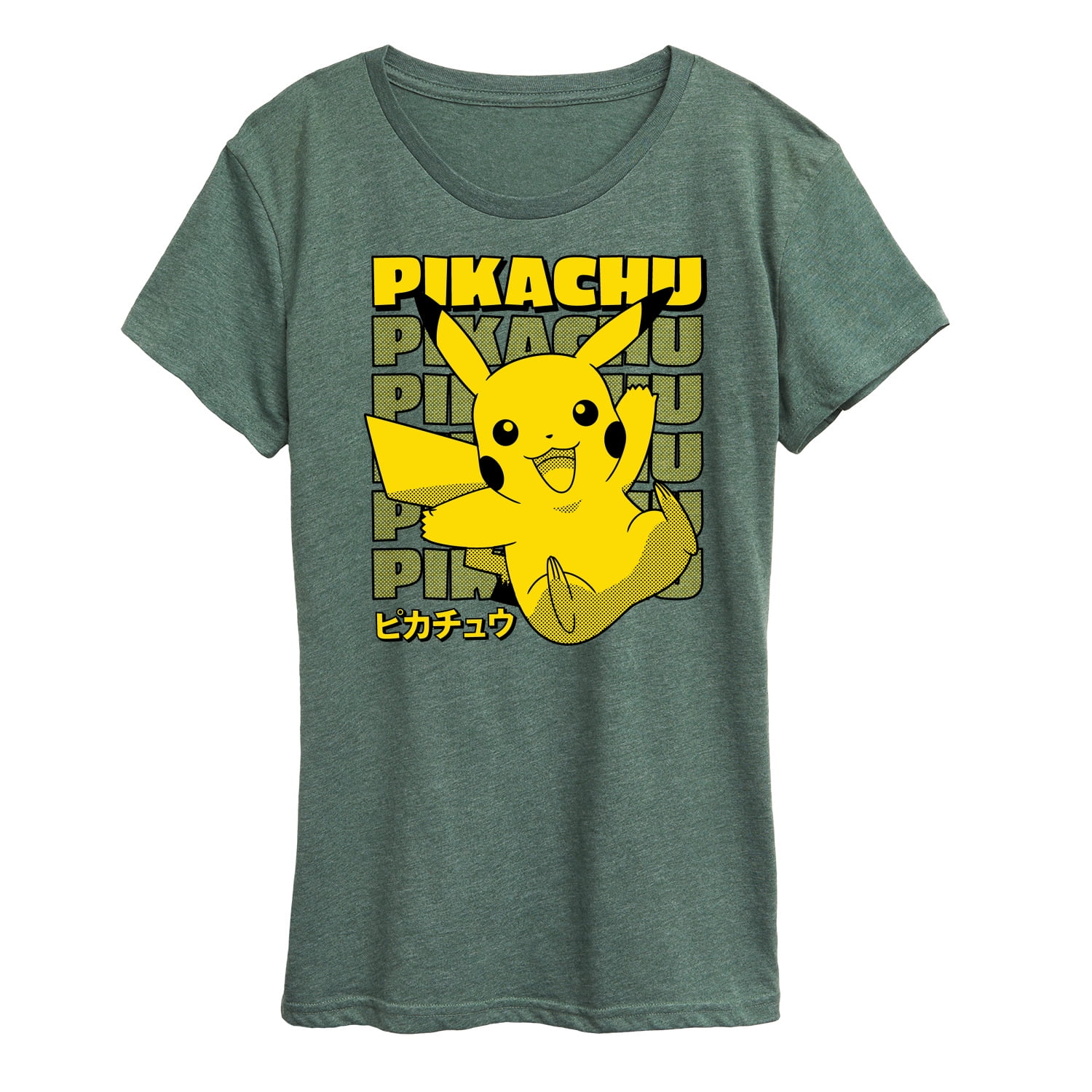Pokémon - Pikachu Stack Katakana - Women's Short Sleeve Graphic T-Shirt ...