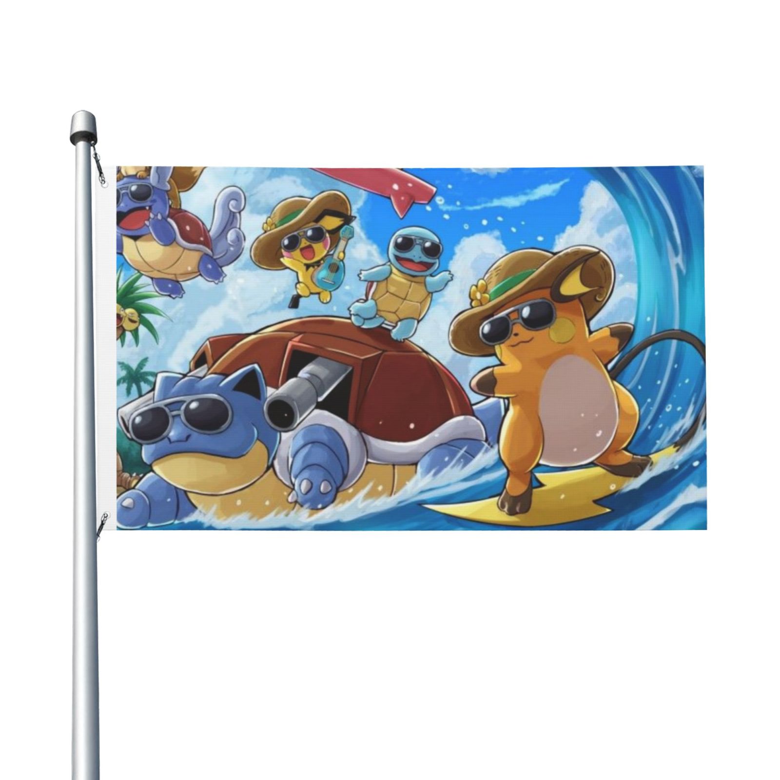 Pokémon Pikachu Surfing 3x5ft Face Flag Fade Proof Holiday Fall Flag ...