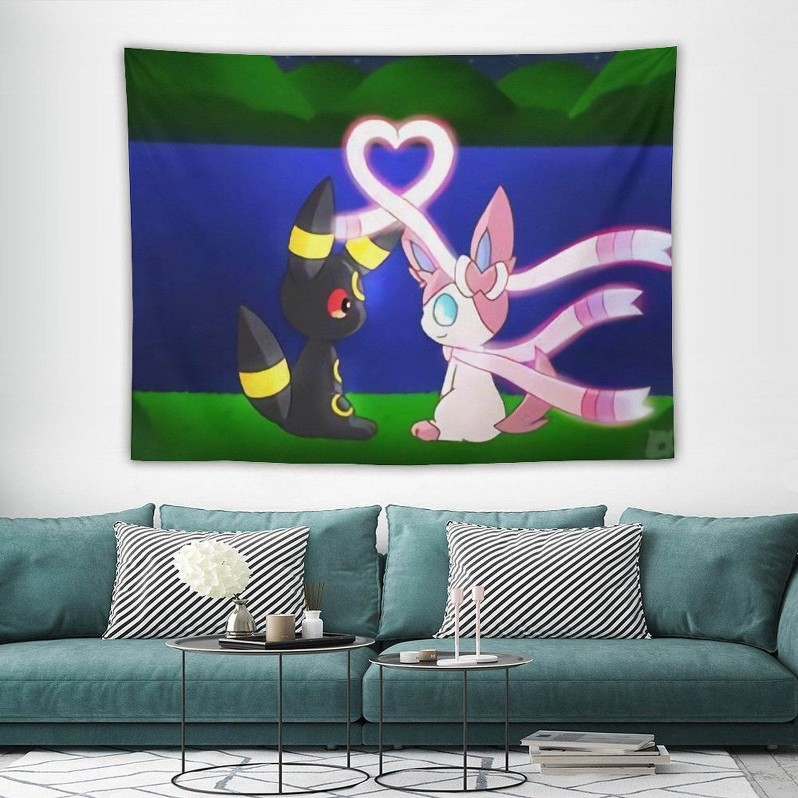 Pokémon Pikachu Sylveon Umbreon Love Tapestry,Pokémon Pikachu Sylveon Umbreon Love Tapestry Wall ...