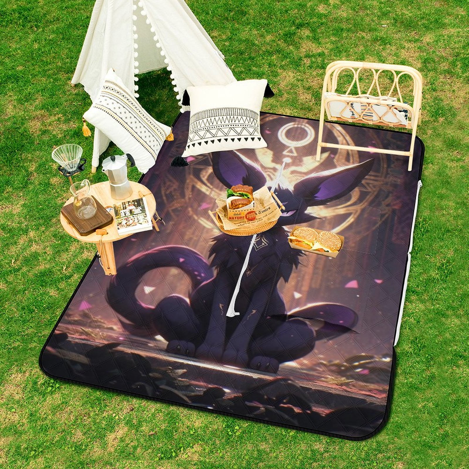 Pokémon-Pikachu Umbreon Picnic Blanket Outdoor Extra Large Picnic Mat ...