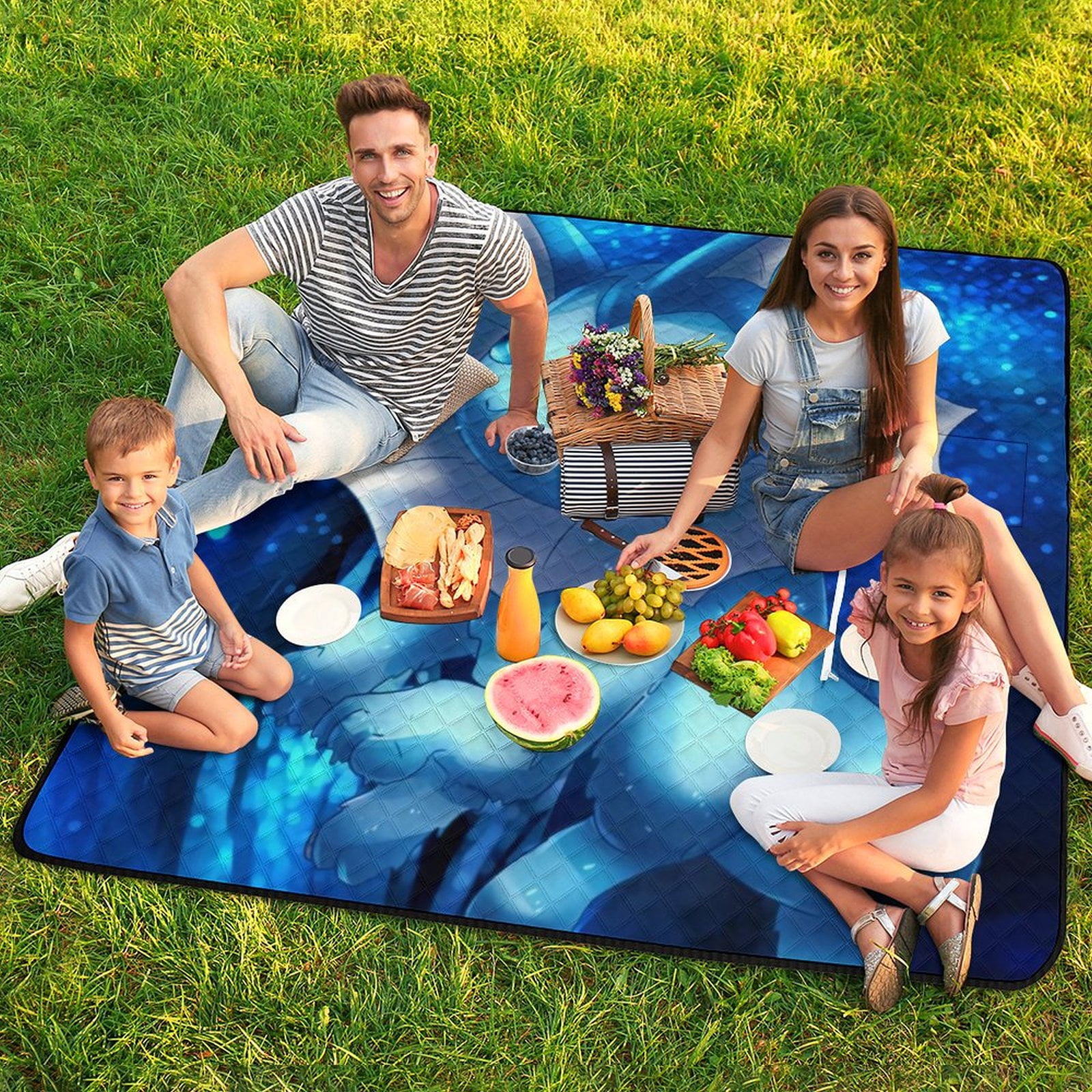Pokémon-Pikachu Vaporeon Picnic Blanket Outdoor Extra Large Picnic Mat ...